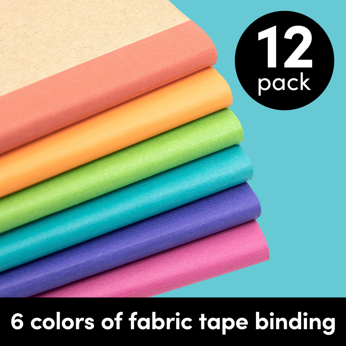 12 Pack Rainbow Spine Kraft Cover Composition Notebooks, Softcover (5 ...