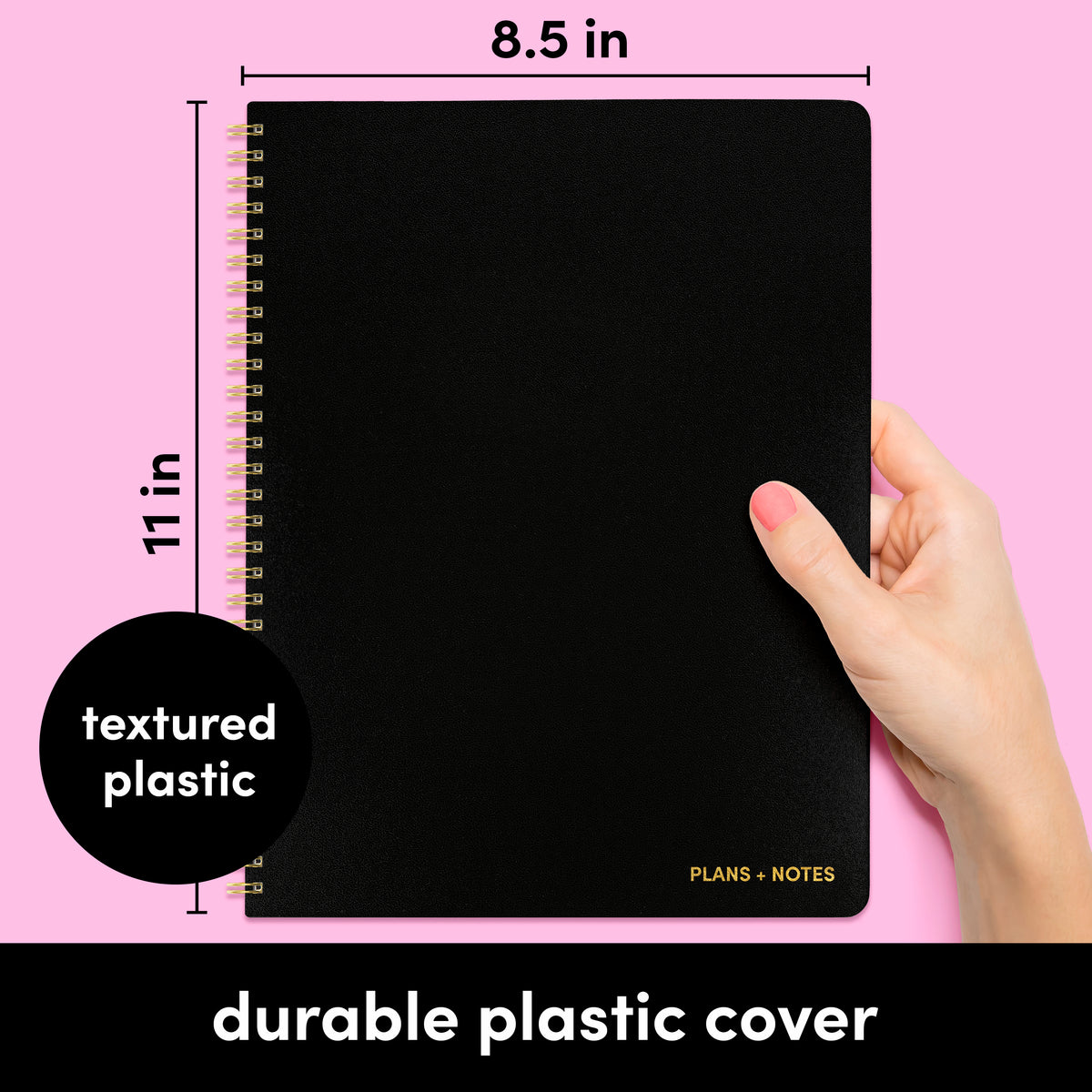 Undated Planner Notebook, Spiral Bound, Softcover (8.5 in x 11 in ...