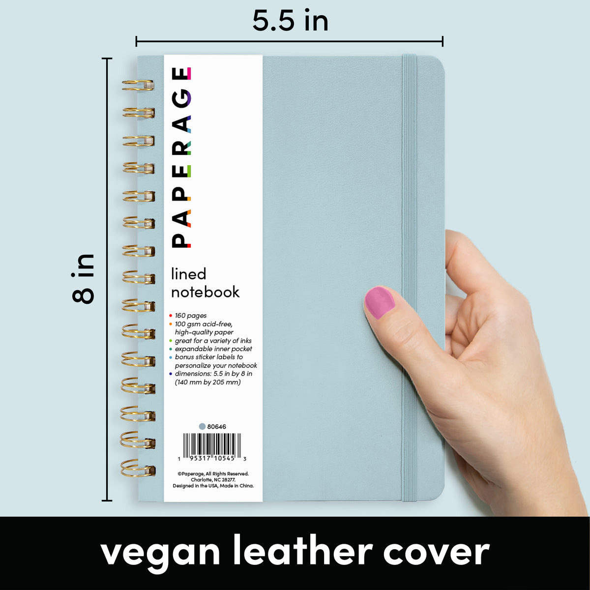 Lined Journal Notebook, Spiral Bound, Hardcover (5.5 in x 8 in) – Paperage